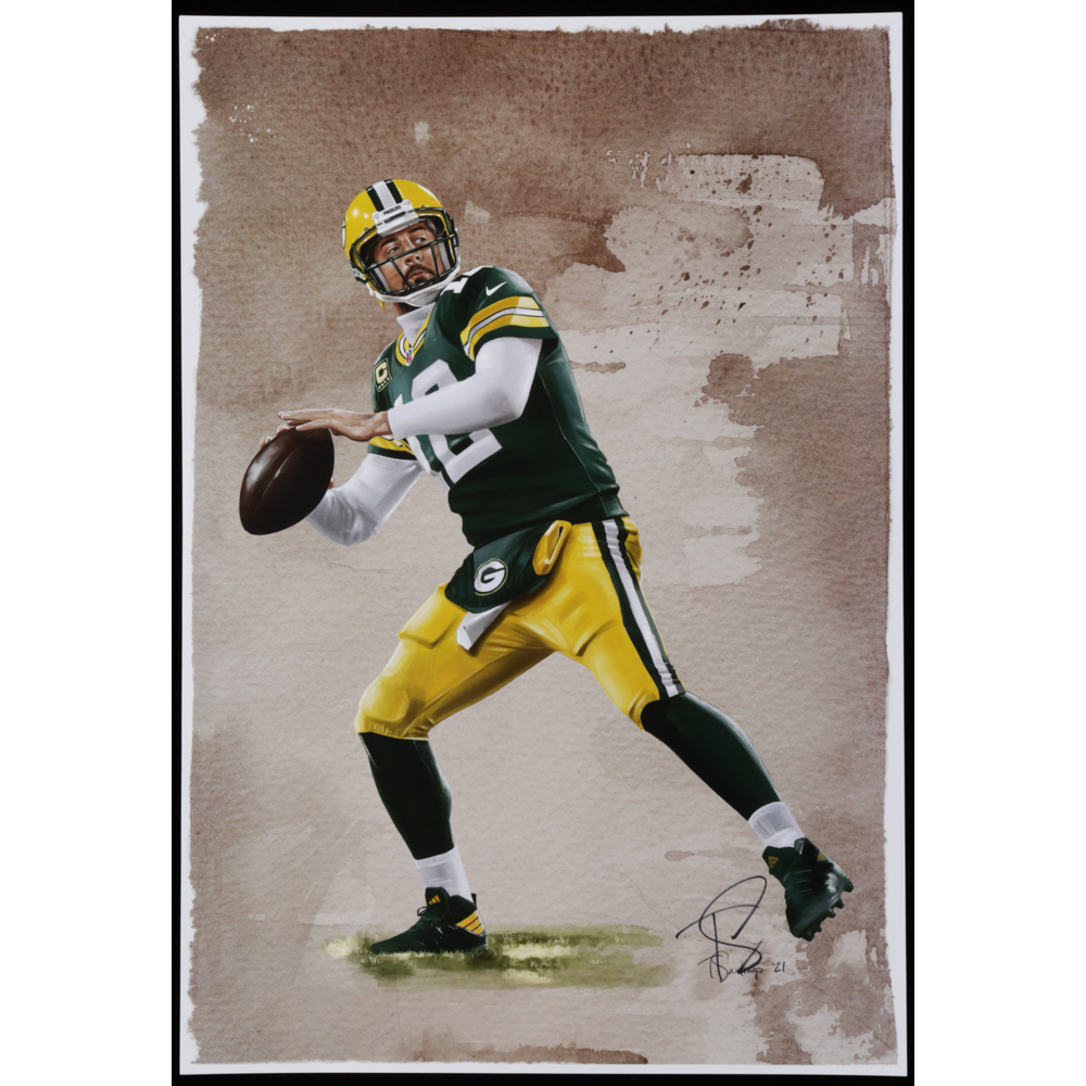 Tony Santiago - Aaron Rodgers - Packers 13x19 Signed Lithograph (PA ...
