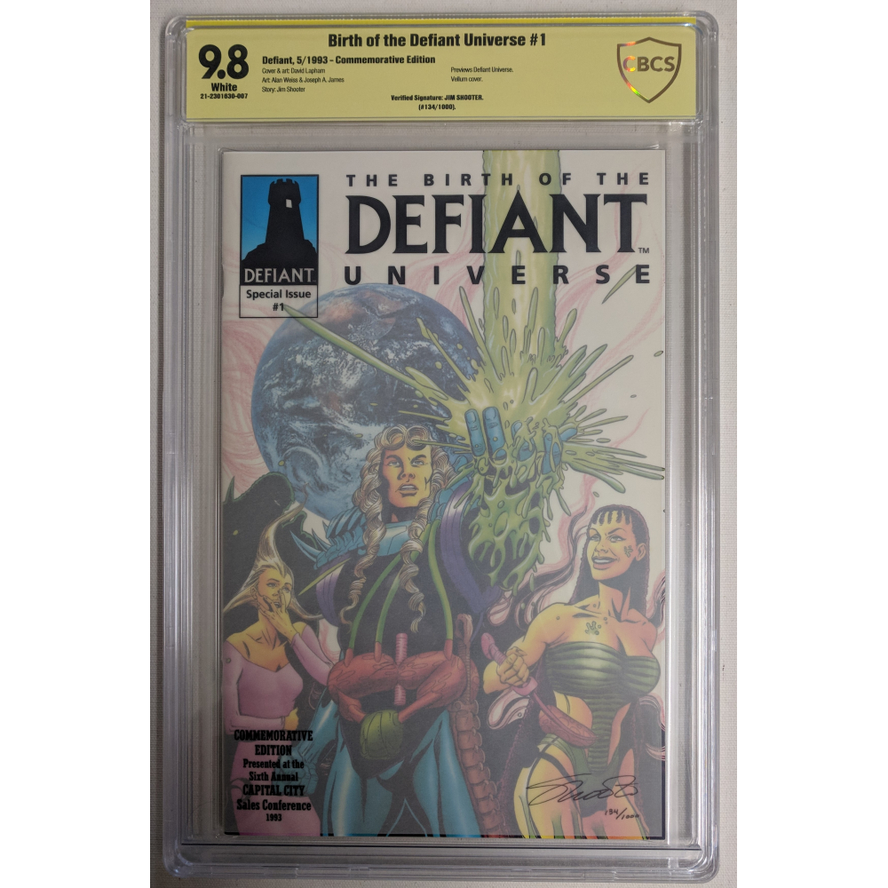 Jim Shooter Signed 1993 "Birth of the Defiant Universe" Issue #1 ...