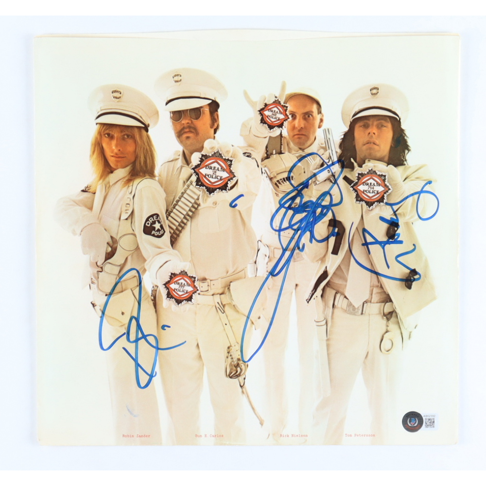 Cheap Trick "Dream Police" Vinyl Record Sleeve Signed by (3) with Rick Nielson, Robin Zander ...