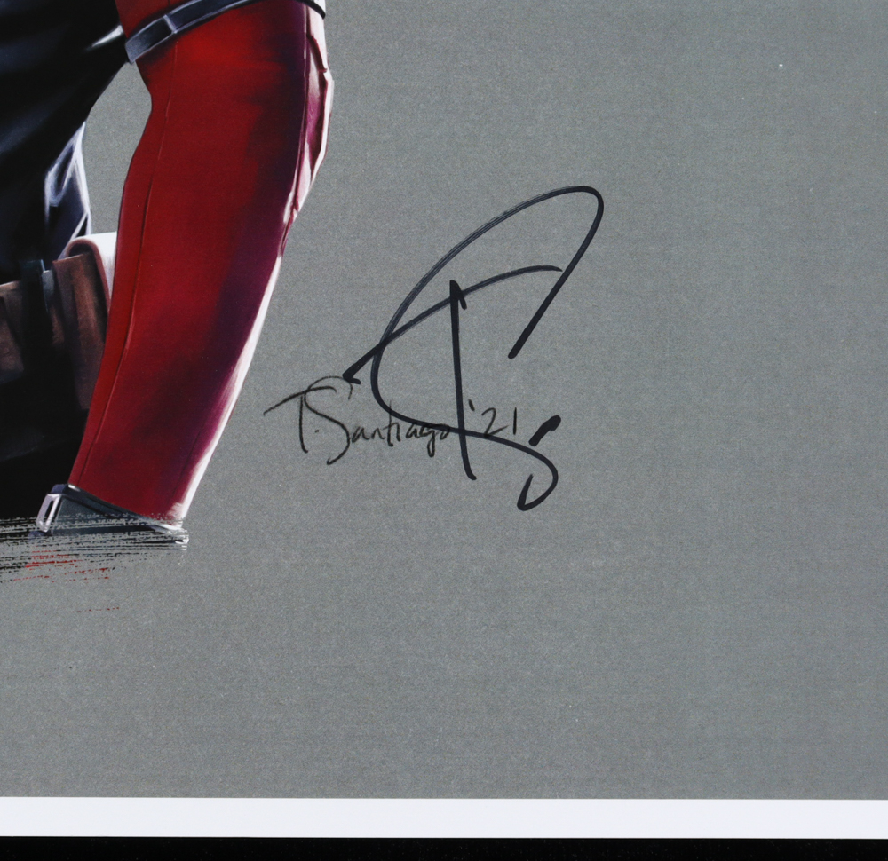 Deadpool Marvel Comics 13x19 Signed Lithograph By Tony Santiago Pa
