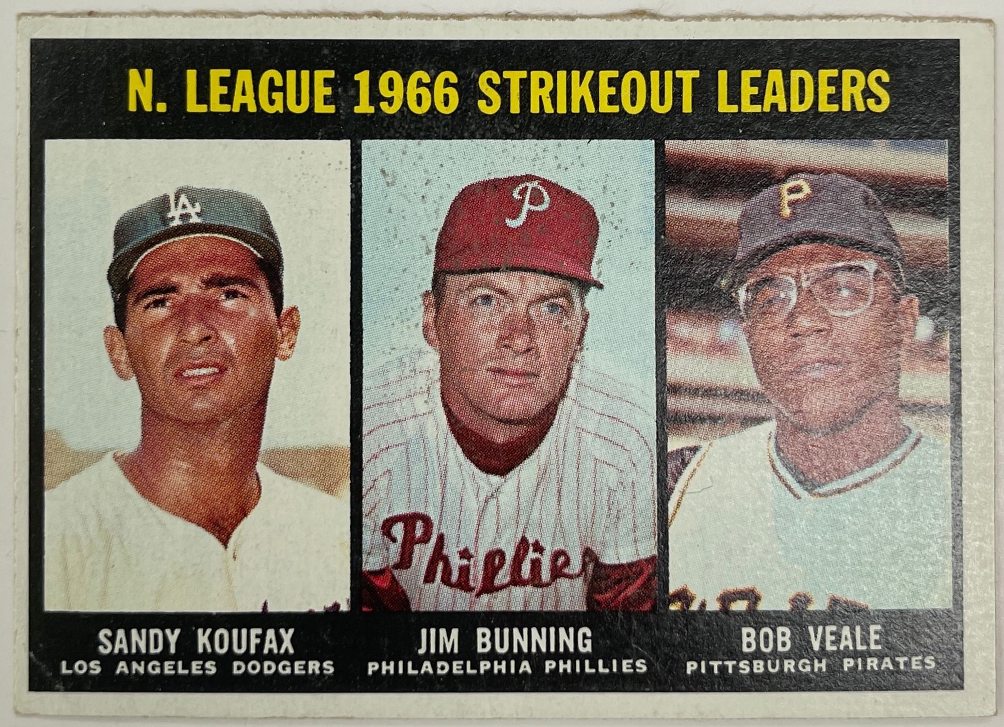 Sandy Koufax / Jim Bunning / Bob Veale 1967 Topps #238 NL Strikeout ...