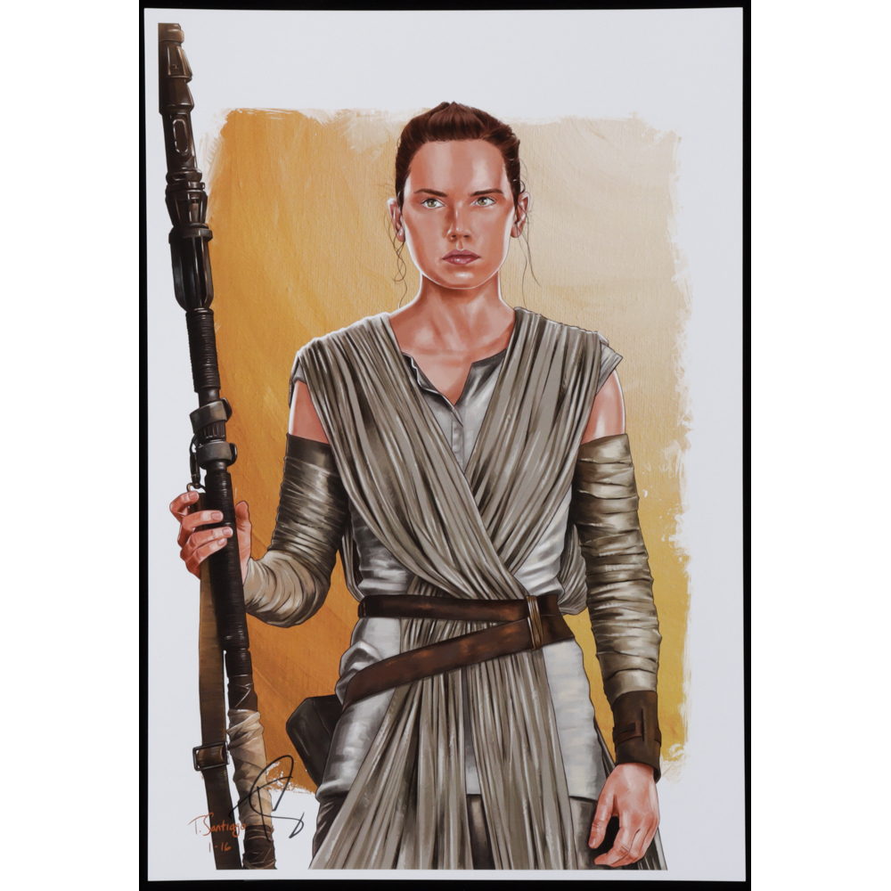 Rey - "Star Wars" 13x19 Signed Lithograph by Tony Santiago (PA ...