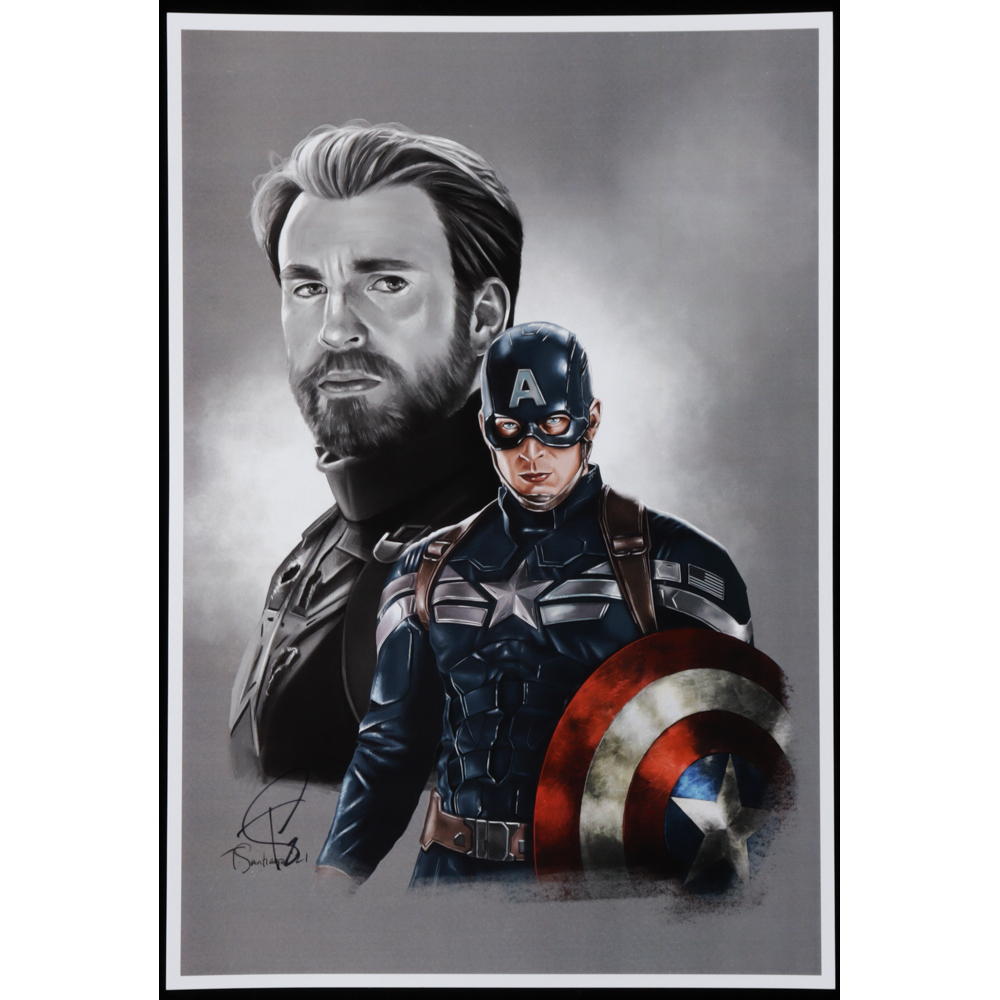 Captain America The Avengers Marvel Comics 13x19 Signed Lithograph
