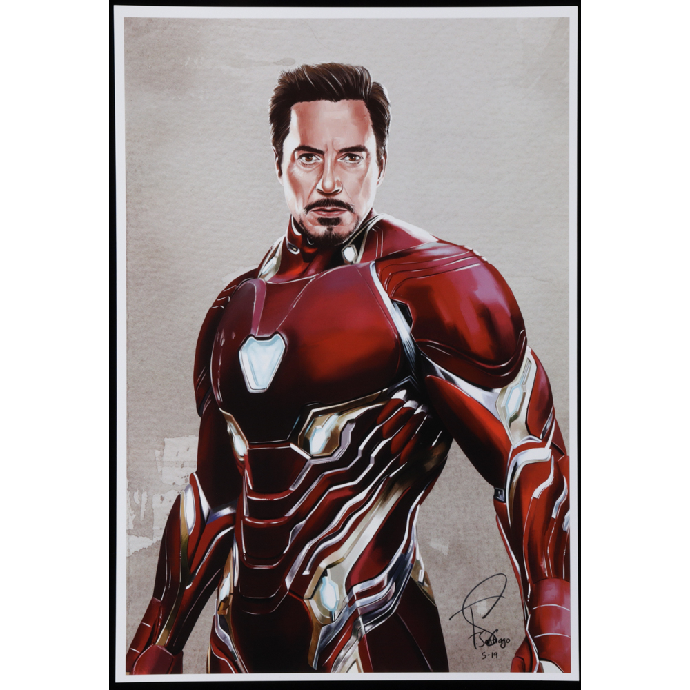 Iron Man Marvel Comics 13x19 Signed Lithograph By Tony Santiago Pa