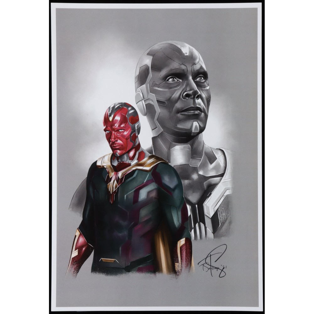 Vision Marvel Comics 13x19 Signed Lithograph By Tony Santiago Pa