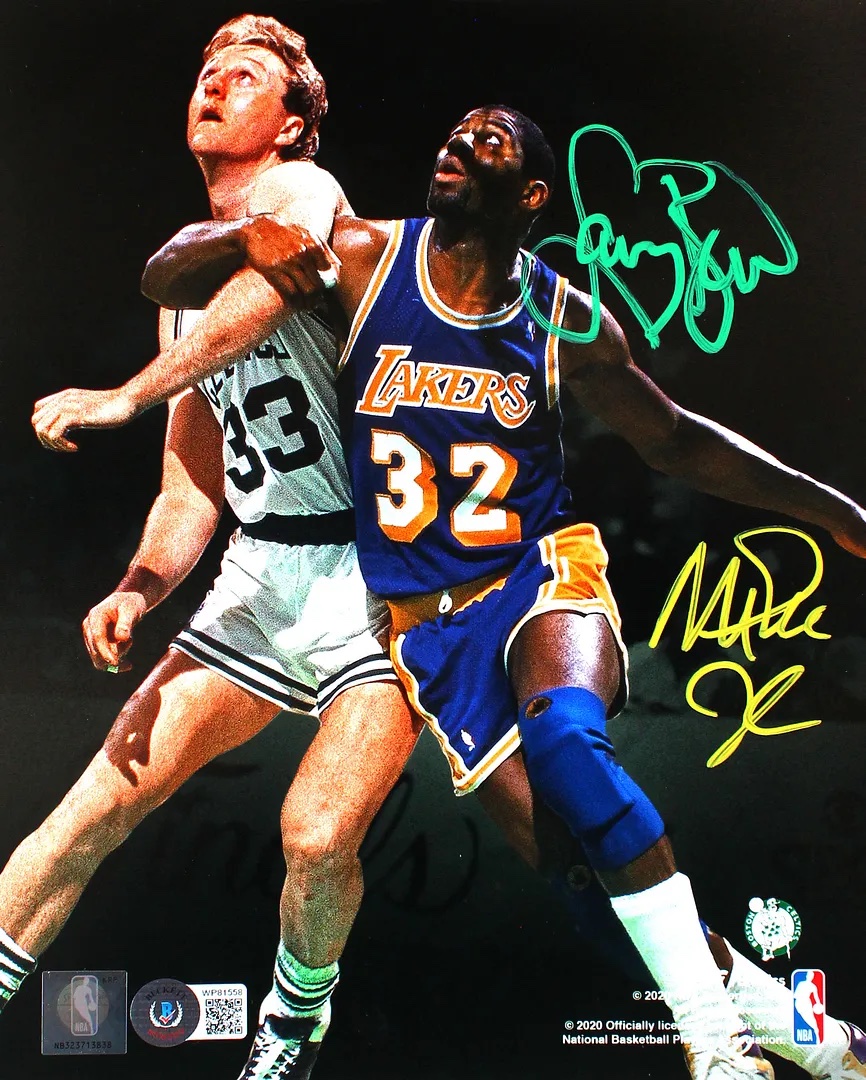 Larry Bird & Magic Johnson Signed 8x10 Photo (Beckett) | Pristine Auction