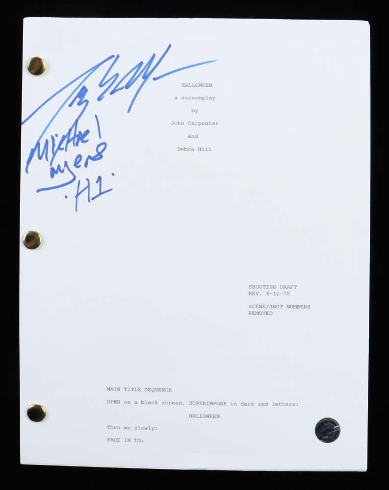 Tony Moran Signed "Halloween" Movie Script Inscribed "Michael Meyers ...