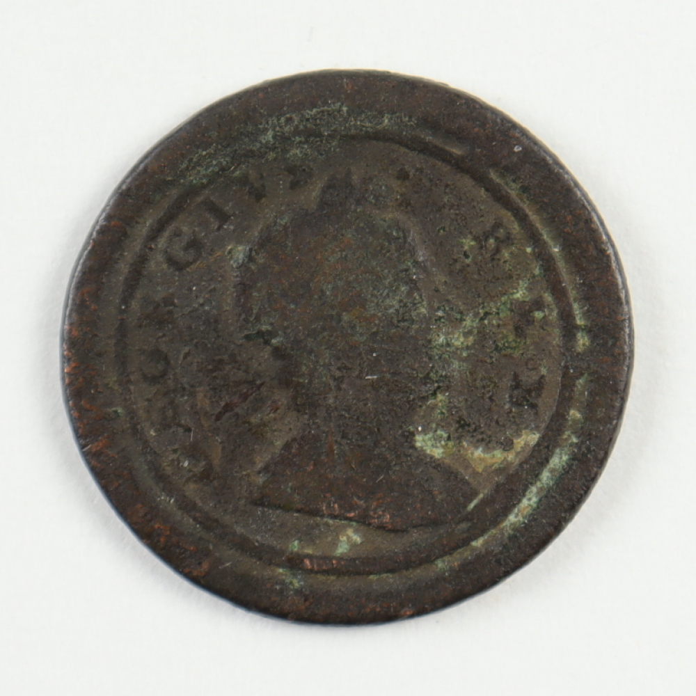 George I 1720 Great Britain Farthing Colonial Copper Coin | Pristine ...