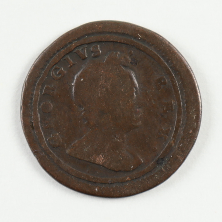 George I 1722 Great Britain Farthing Colonial Copper Coin | Pristine ...