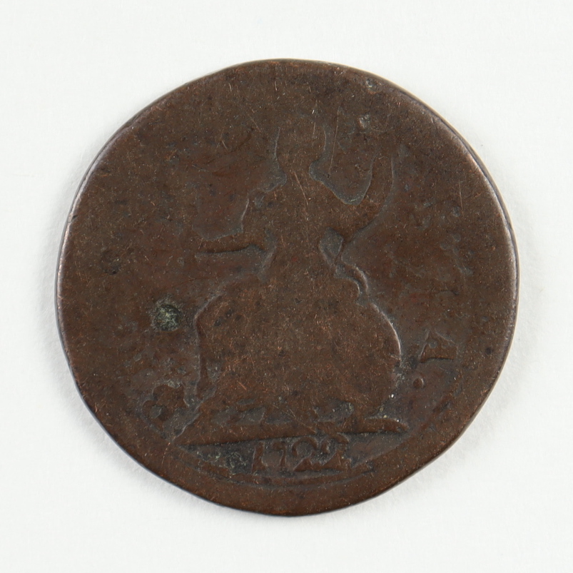 George I 1722 Great Britain Farthing Colonial Copper Coin | Pristine ...