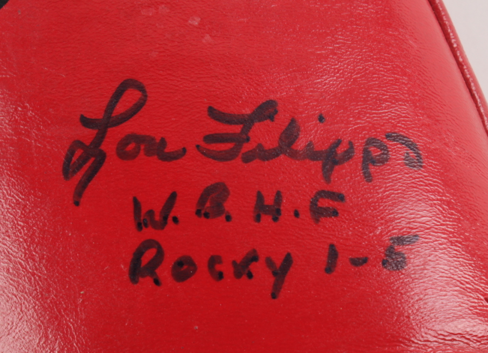Lou Filippo Signed Everlast Boxing Glove Inscribed "W.B.H.F" & "Rocky 1 ...