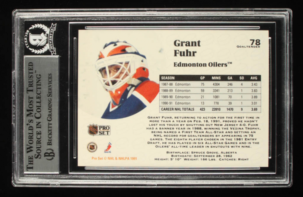 Grant Fuhr Signed 1991-92 Pro Set #78 (BGS) | Pristine Auction