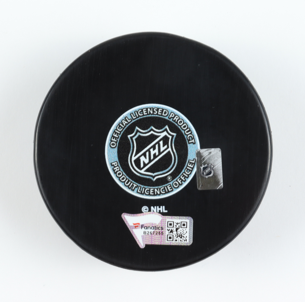 Brett Howden Signed Rangers Logo Hockey Puck Inscribed "NHL Debut 10/4 ...
