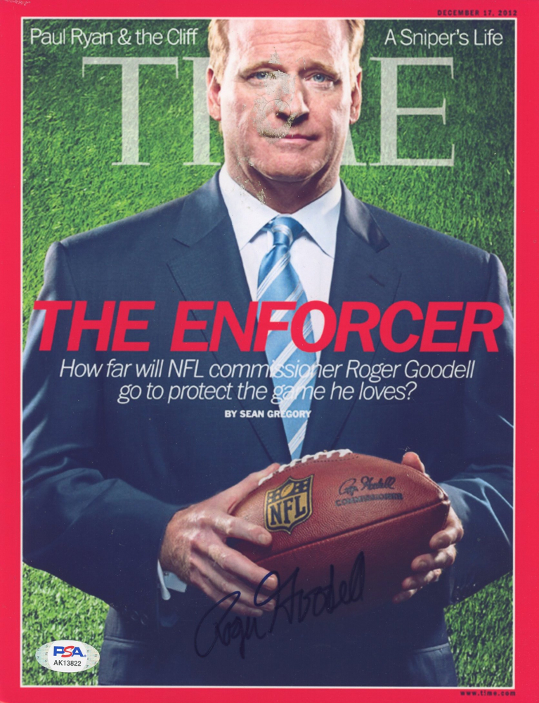 Roger Goodell Signed "Time" Magazine 8x10 Photo (PSA) | Pristine Auction