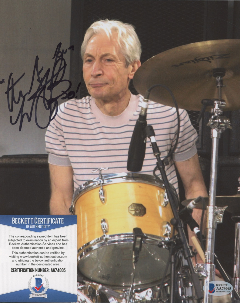 Charlie Watts Signed 8x10 Photo (Beckett) | Pristine Auction