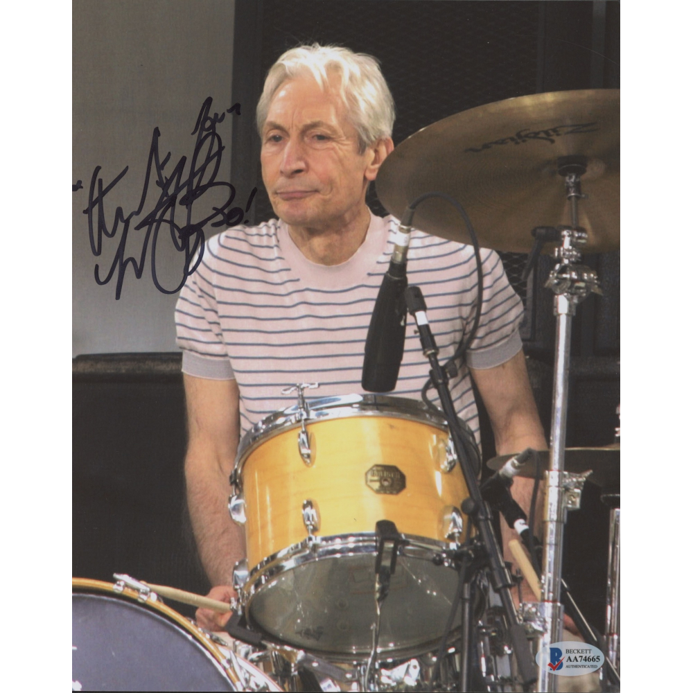 Charlie Watts Signed 8x10 Photo (Beckett) | Pristine Auction