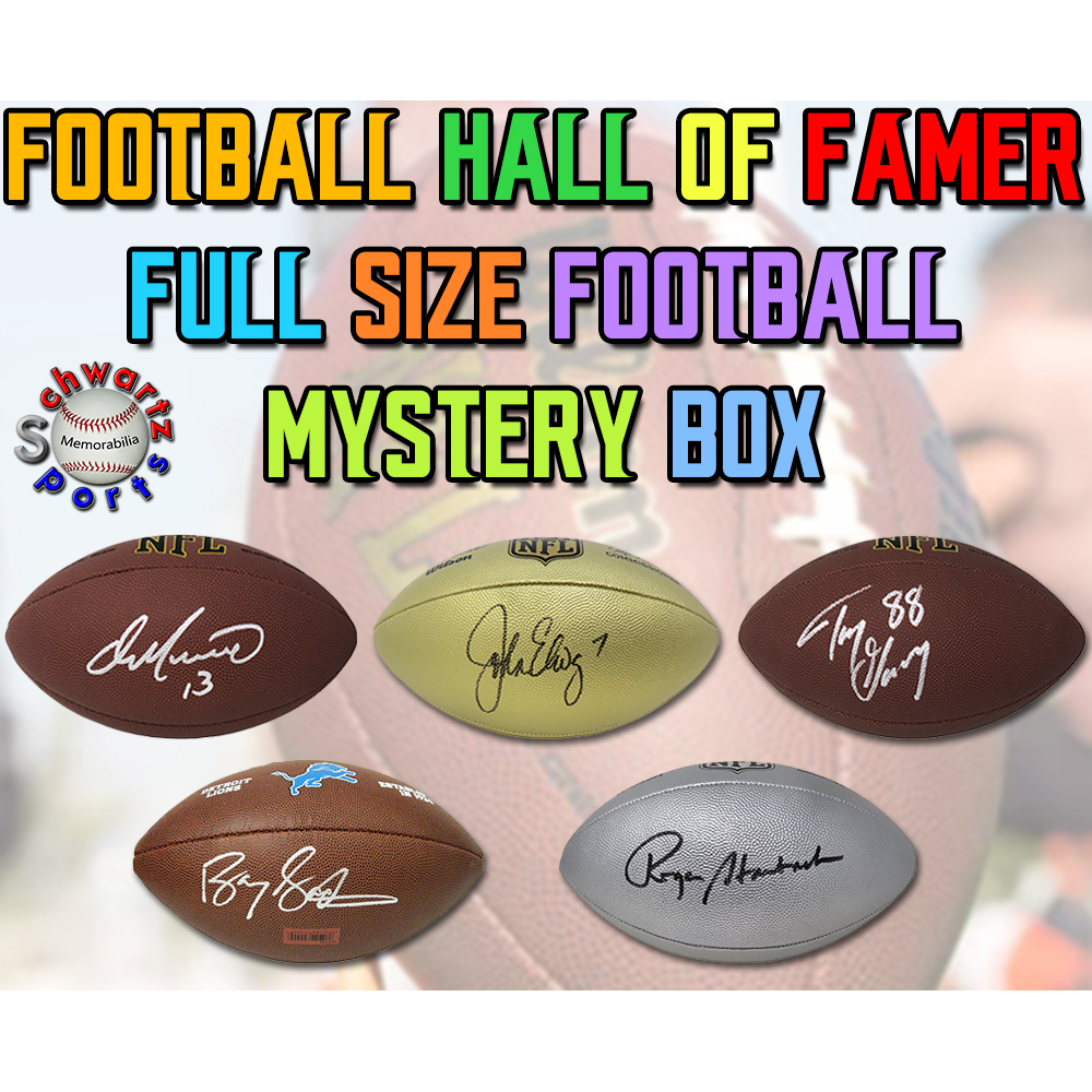Schwartz Sports Football HALL OF FAMER Signed Full-Size Football ...