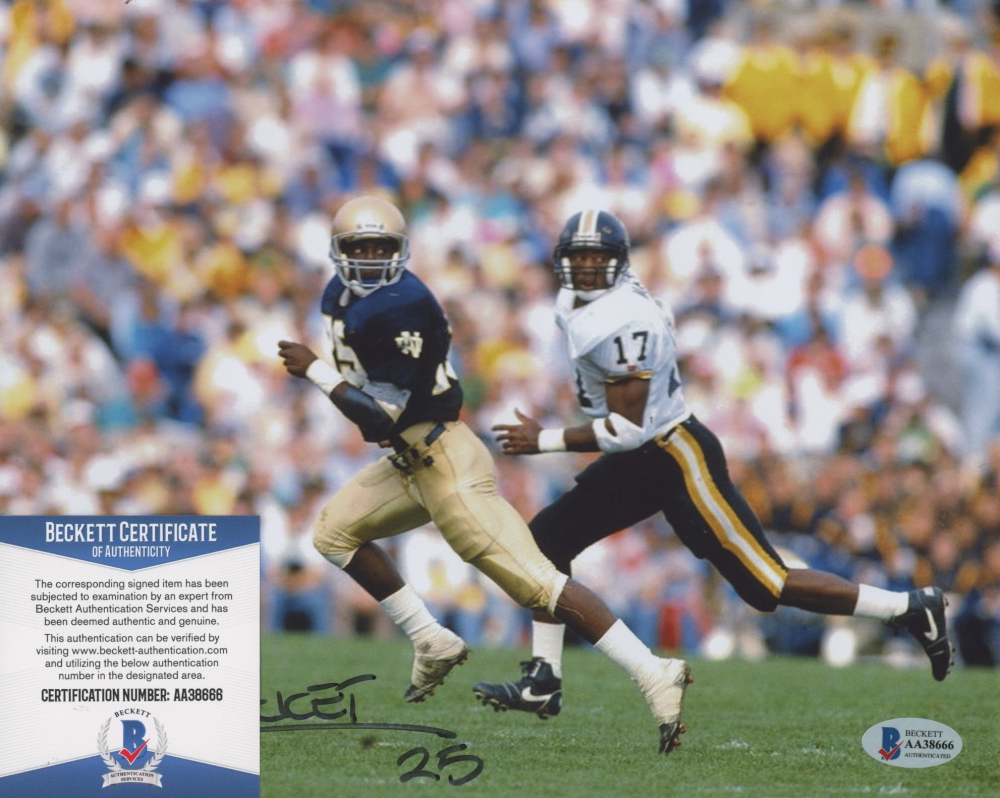 Raghib "Rocket" Ismail Signed Notre Dame Fighting Irish 8x10 Photo ...