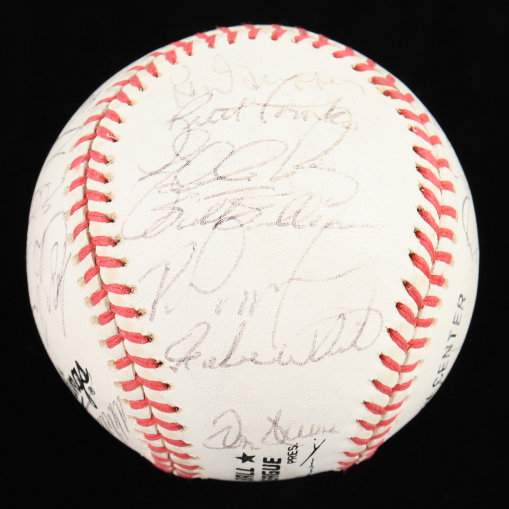 Reds Team-Signed ONL Baseball Signed By (27) with Barry Larkin, Ken ...