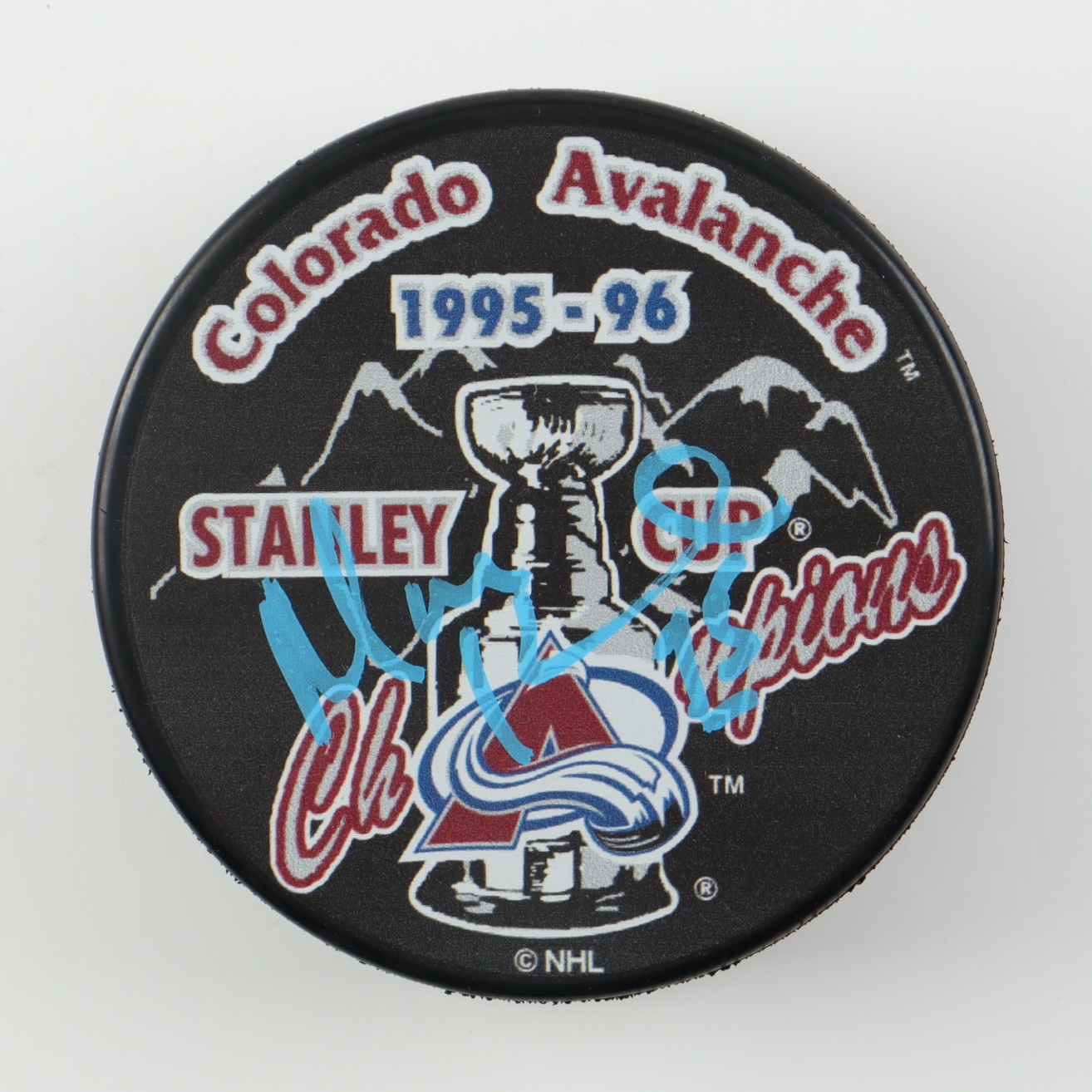 Mike Keane Signed 1995-96 Stanley Cup Champions Avalanche Logo Hockey ...