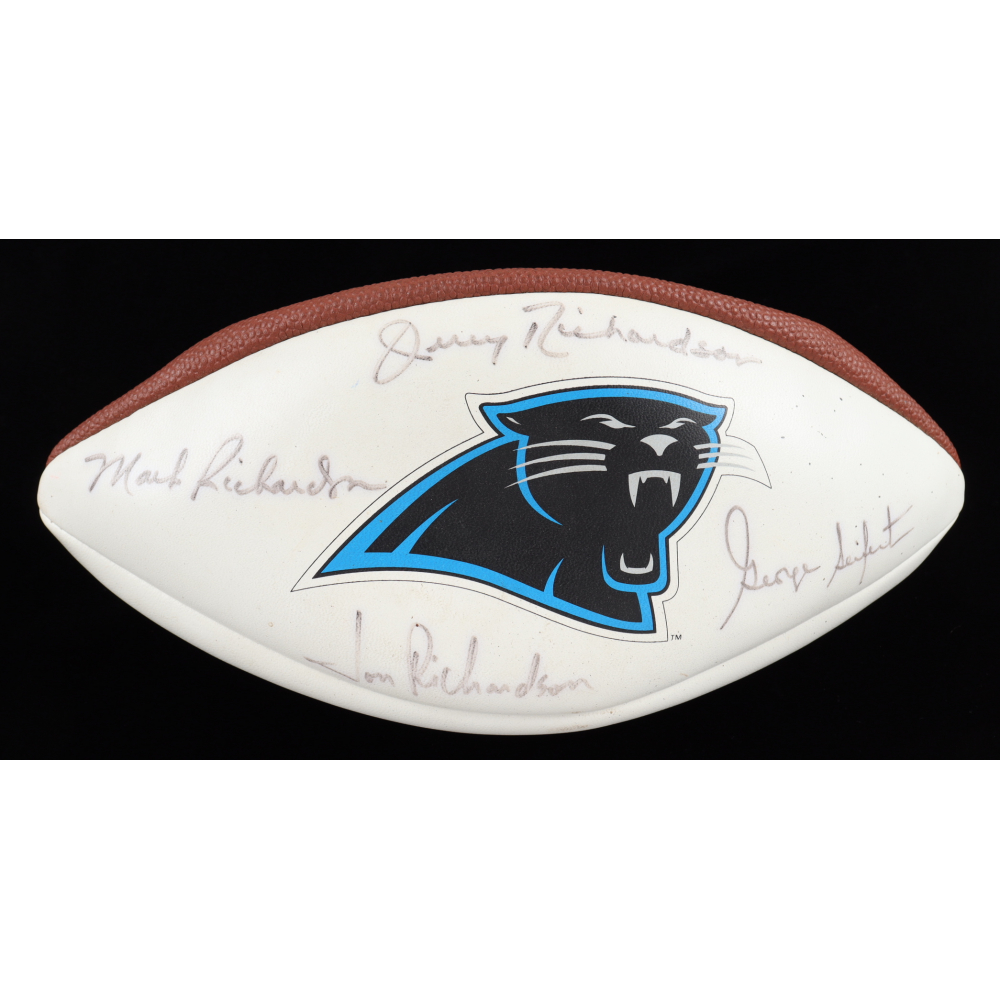 Panthers Logo Football Signed By George Seifert, Jerry Richardson, Mark ...