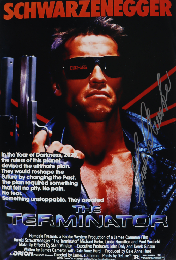Franco Columbu Signed "The Terminator" 12x18 Movie Poster Photo ...