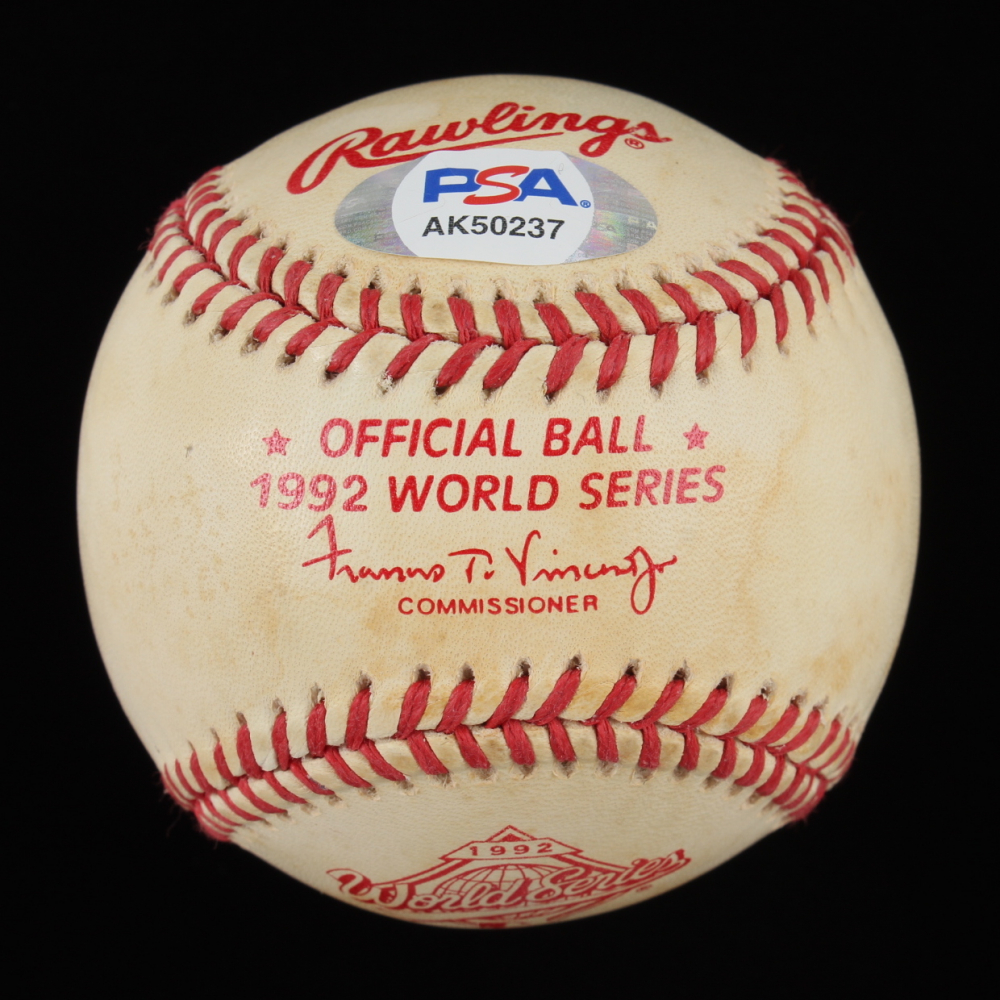 Deion Sanders Signed 1992 World Series Logo Baseball (PSA) | Pristine ...