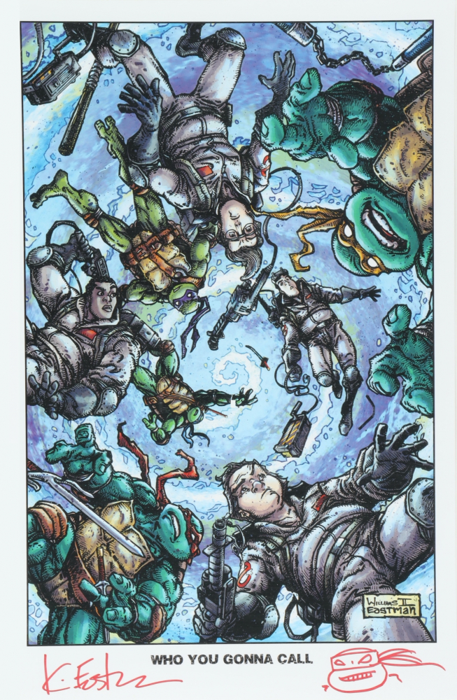 Kevin Eastman Signed "Who You Gonna Call" 11x17 Photo with Hand-Drawn ...
