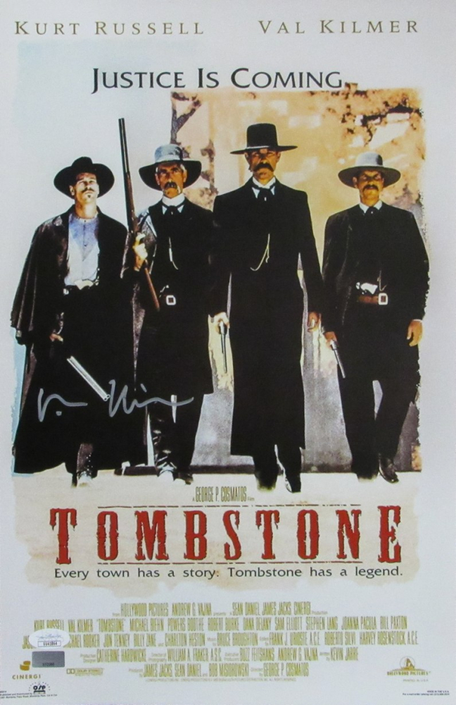 Val Kilmer Signed "Tombstone" 11x17 Movie Poster Photo (JSA) | Pristine ...