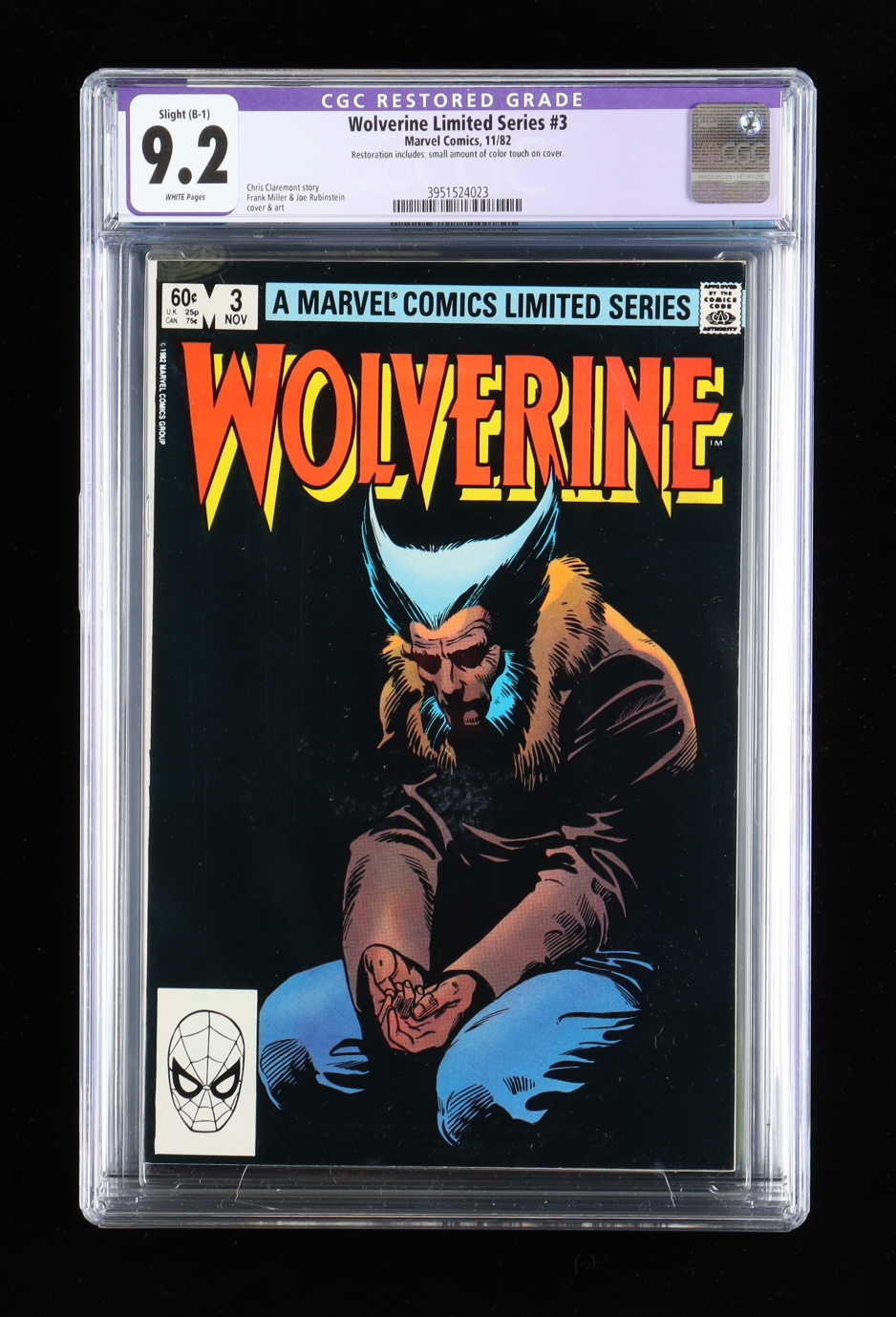1982 "Wolverine Limited Edition Series" Issue #3 Marvel Comic Book (CGC ...