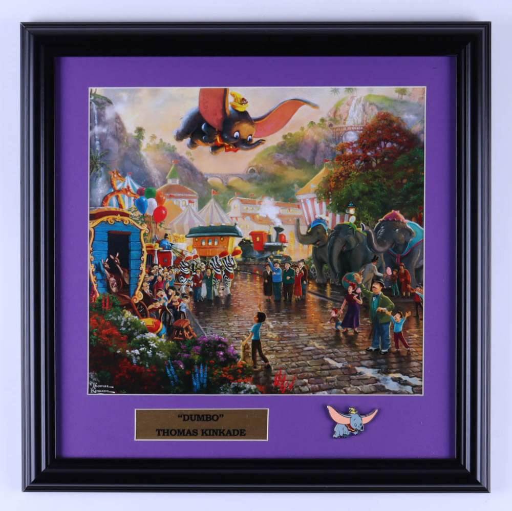 Thomas Kinkade Walt Disney's "Dumbo" 16x16 Custom Framed Print Display ...