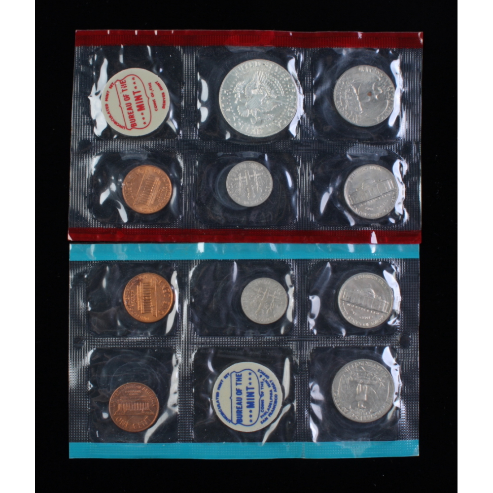 1969 U.S. Mint Uncirculated Coin Set with (10) Coins & Envelope ...