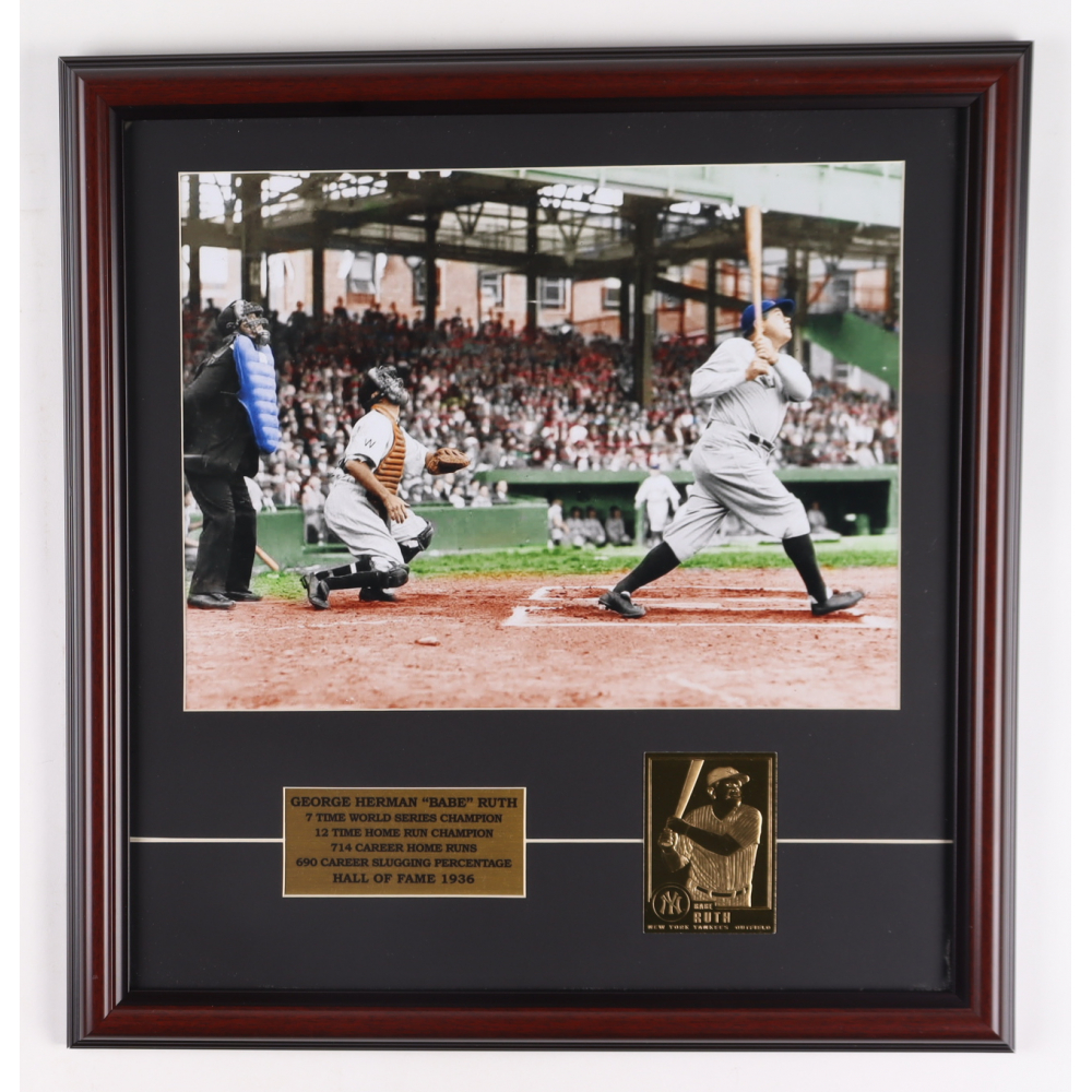 Babe Ruth New York Yankees 18.5x19.5 Custom Framed Photo Display with ...