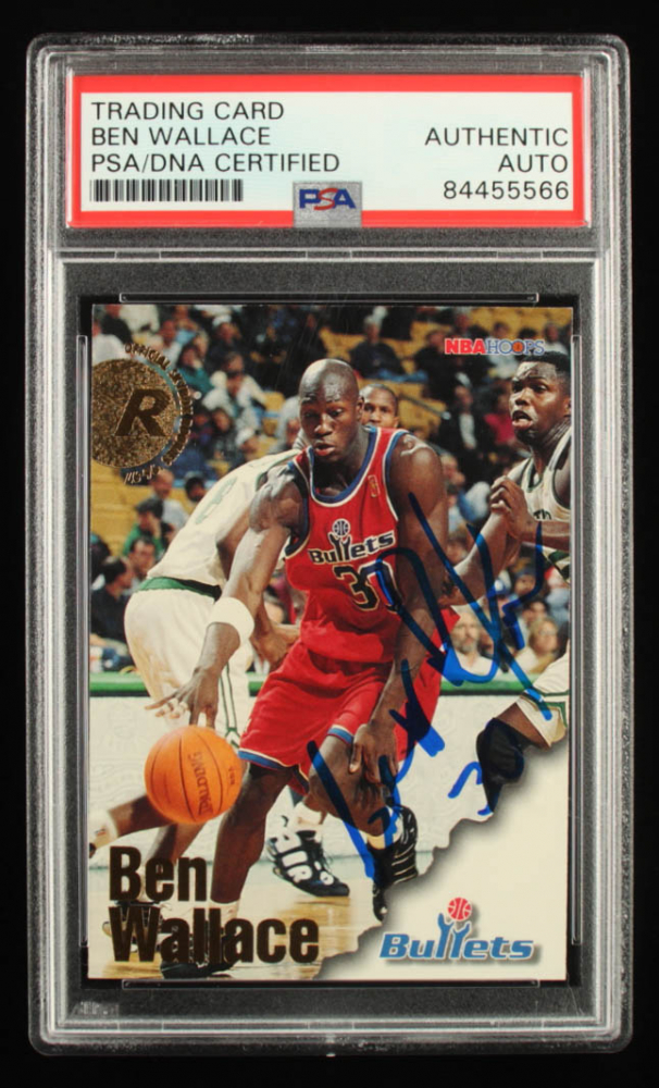 Ben Wallace Signed 1996-97 Hoops #314 RC (PSA) | Pristine Auction