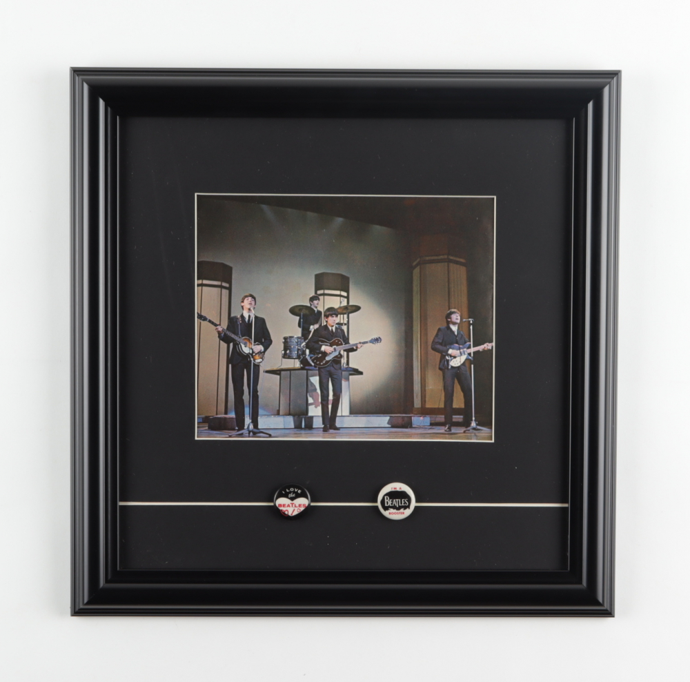 The Beatles 14x14 Custom Framed Photo Display with Set of (2) 1965 ...