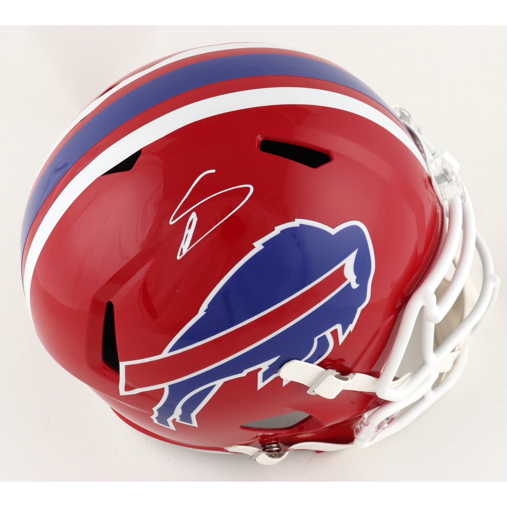 Stefon Diggs Signed Bills Full-Size Speed Helmet (Beckett) | Pristine ...
