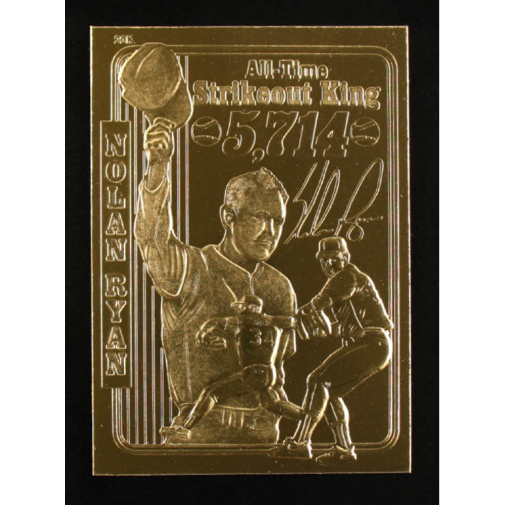 Nolan Ryan 1995 SSCA Commemorative Edition 23KT Gold Baseball Card ...