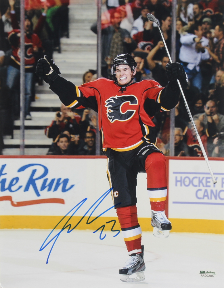 Sean Monahan Signed Flames 11x14 Photo (SGC) | Pristine Auction