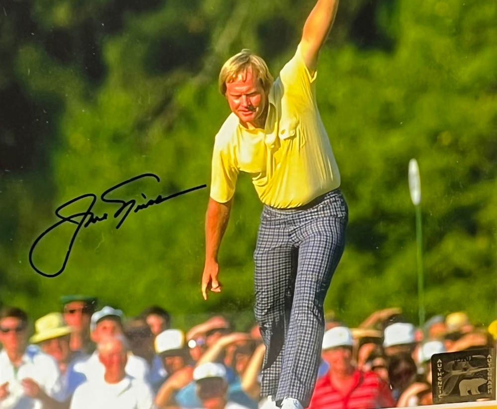 Jack Nicklaus Signed 21x28 Custom Framed Photo Display with Scorecard ...