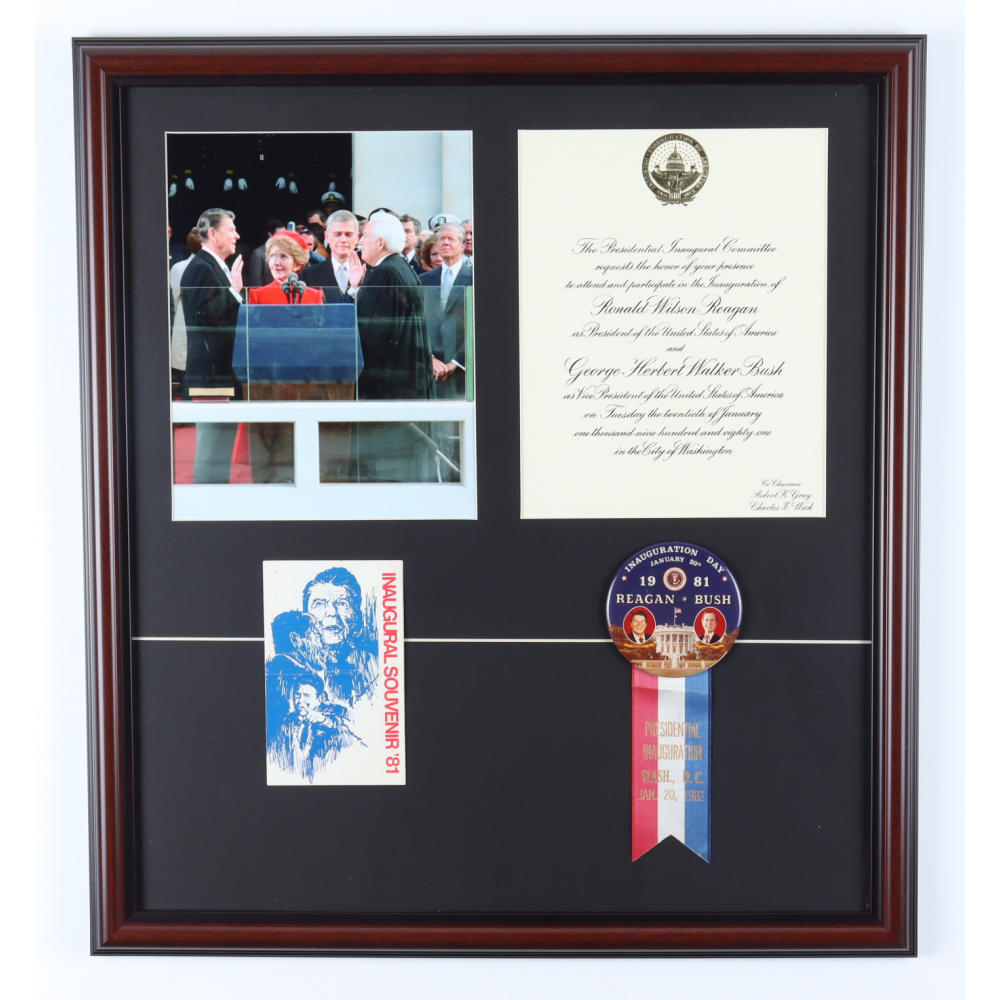 Ronald Reagan 21x23 Custom Framed 1981 White House Letter Display with ...