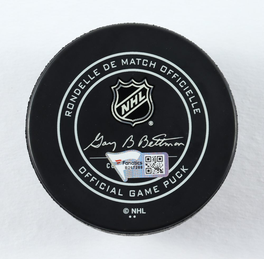 Brett Howden Signed Rangers Logo Hockey Puck Inscribed "NHL Debut 10/4 ...