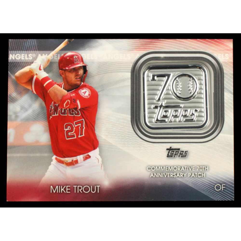 Mike Trout 2021 Topps 70th Anniversary Commemorative Logo Patches ...