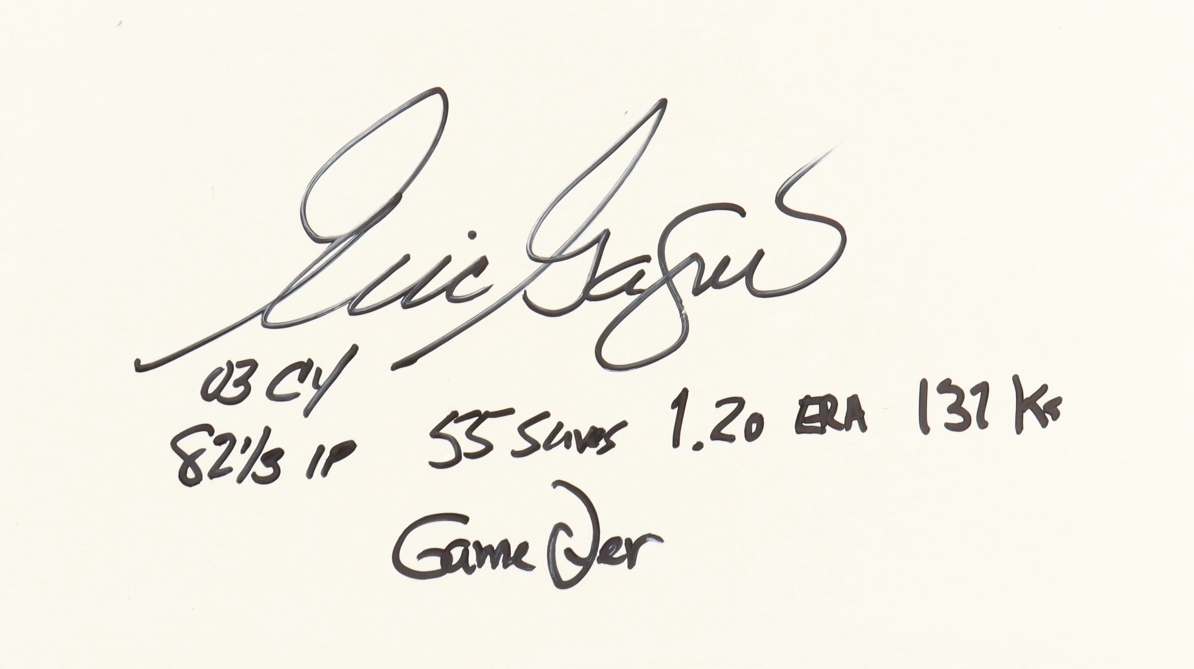 Eric Gagne Signed Dodgers Logo Pitching Rubber with Multiple ...
