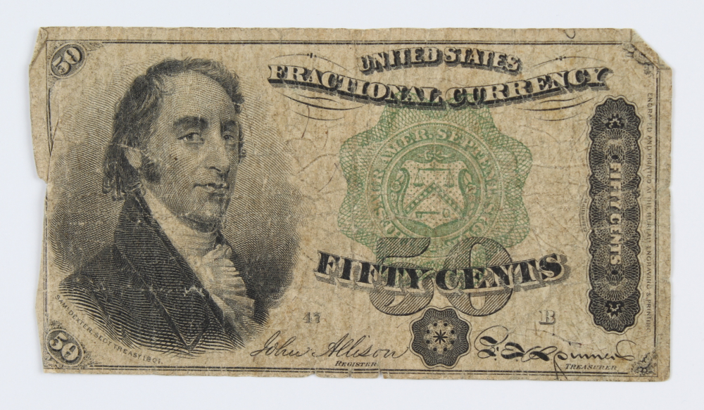 1869-1875 United States 50¢ Fifty Cents Fractional Postage Currency ...
