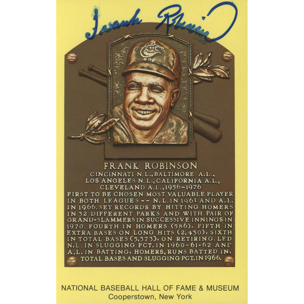 Frank Robinson Signed National Baseball Hall of Fame Postcard (PSA ...