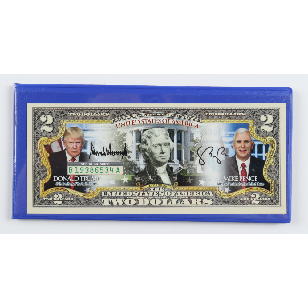 Donald Trump & Mike Pence Genuine Legal Tender U.S. $2 Two Dollar Bill ...
