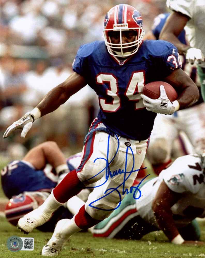 Thurman Thomas Signed Bills 8x10 Photo (Beckett) | Pristine Auction