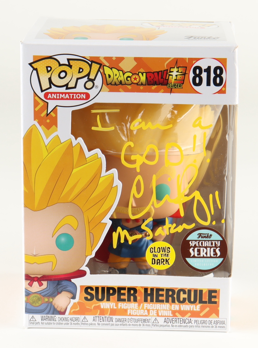 Chris Rager Signed "Dragon Ball Super" #818 Super Hercule Funko Pop ...