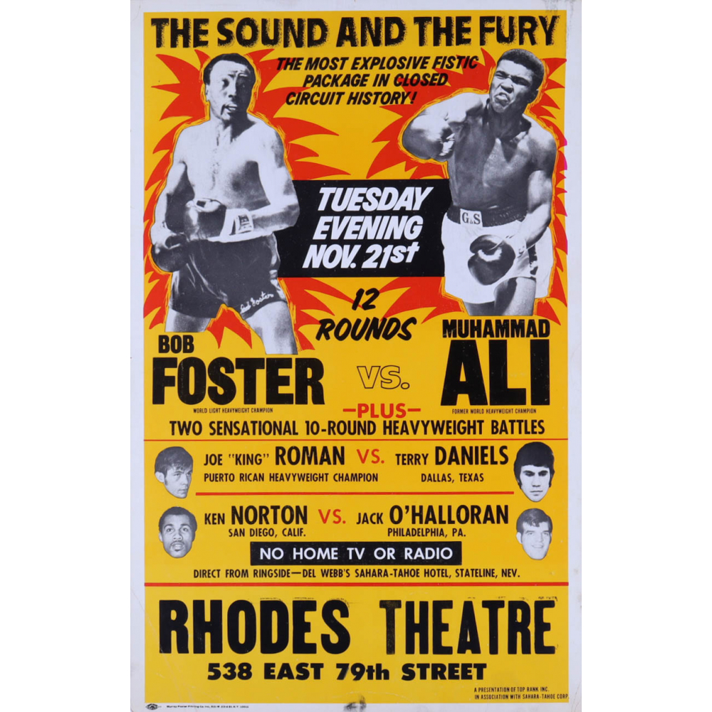 Muhammad Ali vs Bob Foster 14x22 Vintage 1971 Heavyweight Fight Poster ...