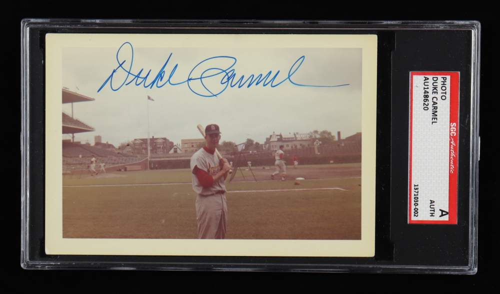 Duke Carmel Signed Cardinals 3.5x5 Photo (SGC) | Pristine Auction